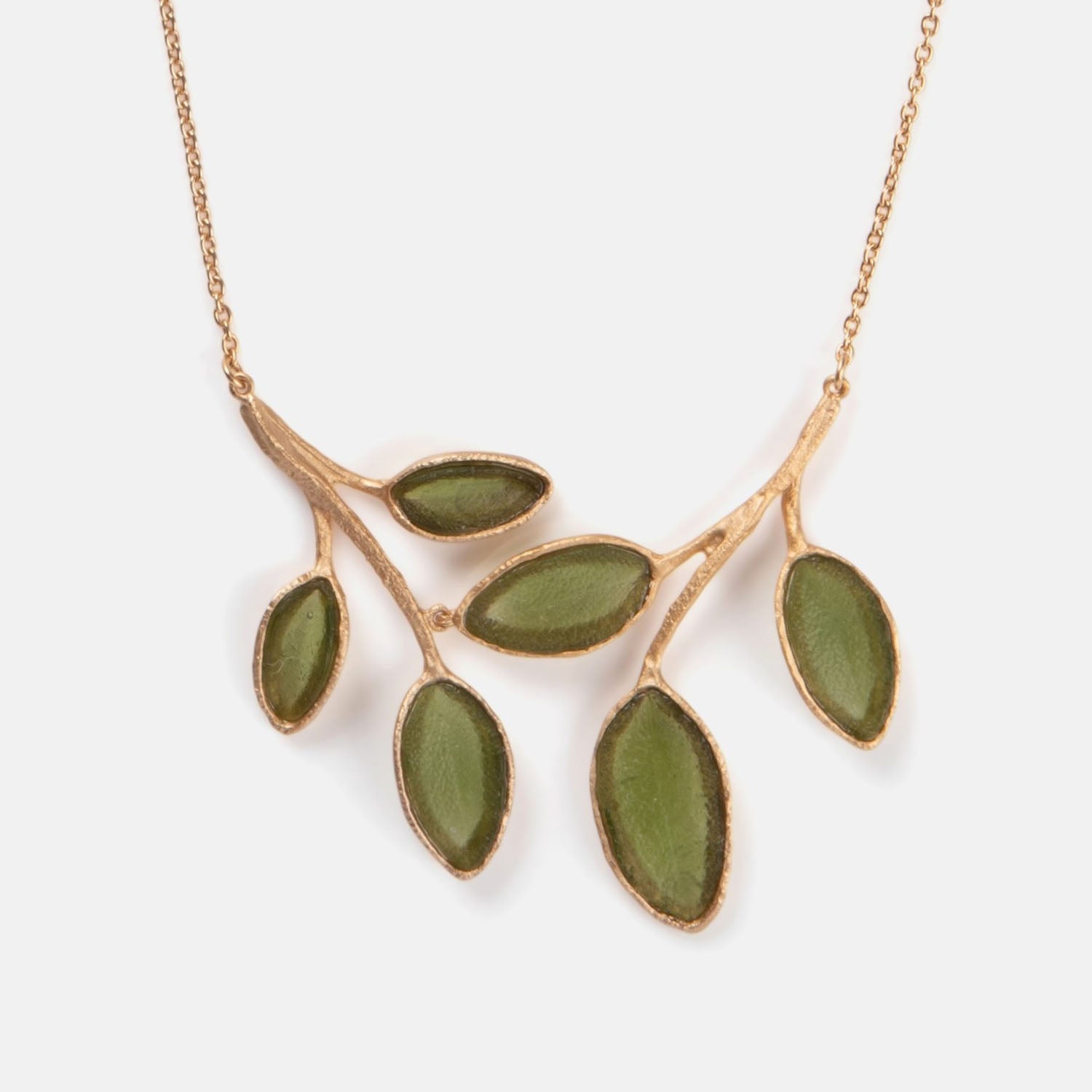 Sage Necklace - Leaves Green – MVM Jewellery
